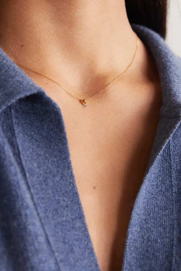 PERSEE Initial 18-karat Diamond Necklace