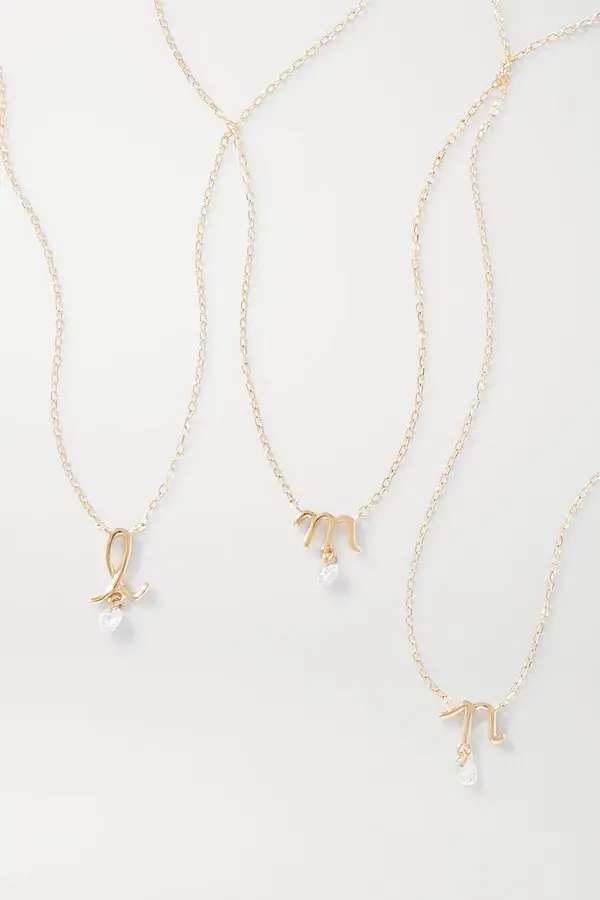 PERSEE Initial 18-karat Diamond Necklace
