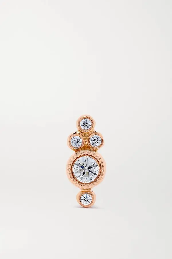 MARIA TASH 4mm 18-karat Diamond Earring
