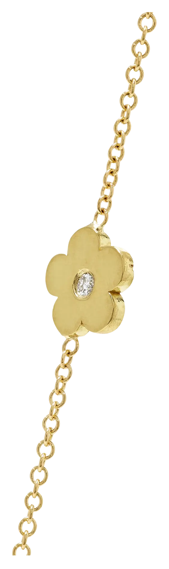 JENNIFER MEYER 18-karat Diamond Flower Charm Bracelet