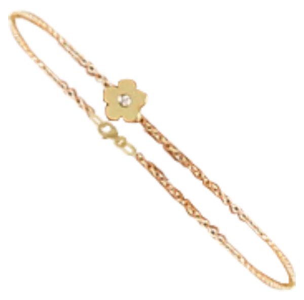 JENNIFER MEYER 18-karat Diamond Flower Charm Bracelet