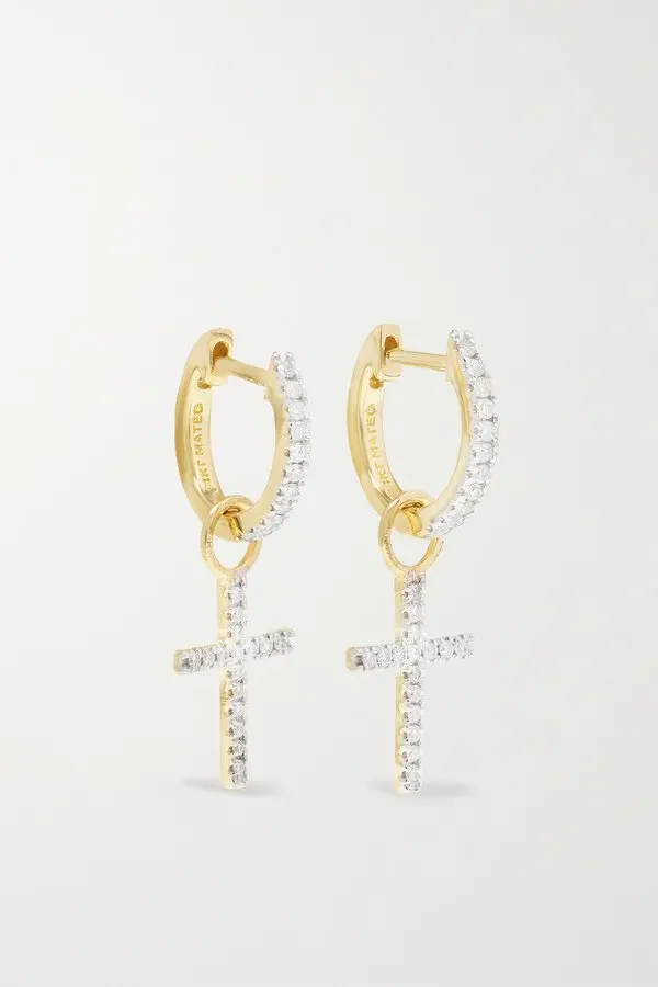 Mateo 14-karat Diamond Hoop Earrings - Gold