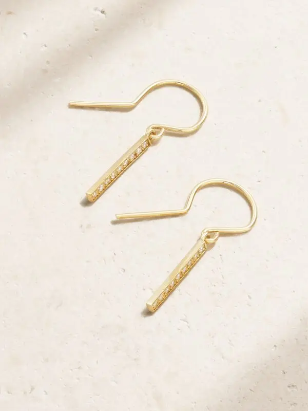 JENNIFER MEYER 18-karat Diamond Bar Earrings