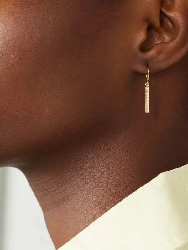 JENNIFER MEYER 18-karat Diamond Bar Earrings