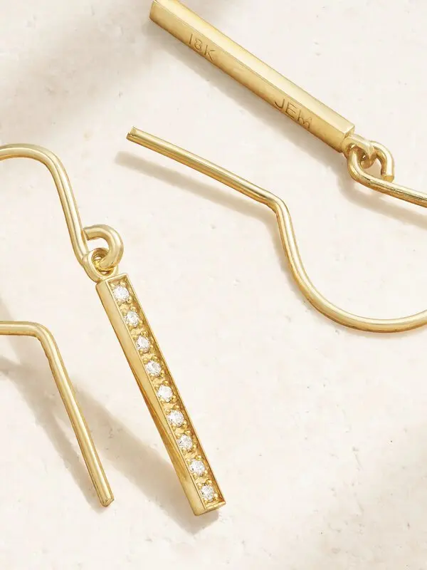 JENNIFER MEYER 18-karat Diamond Bar Earrings