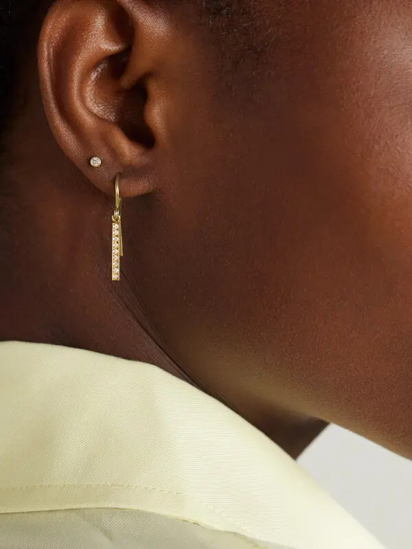 JENNIFER MEYER 18-karat Diamond Bar Earrings