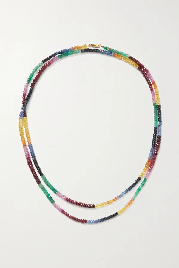 Jia Jia Net Sustain 14-karat Gold Sapphire Necklace
