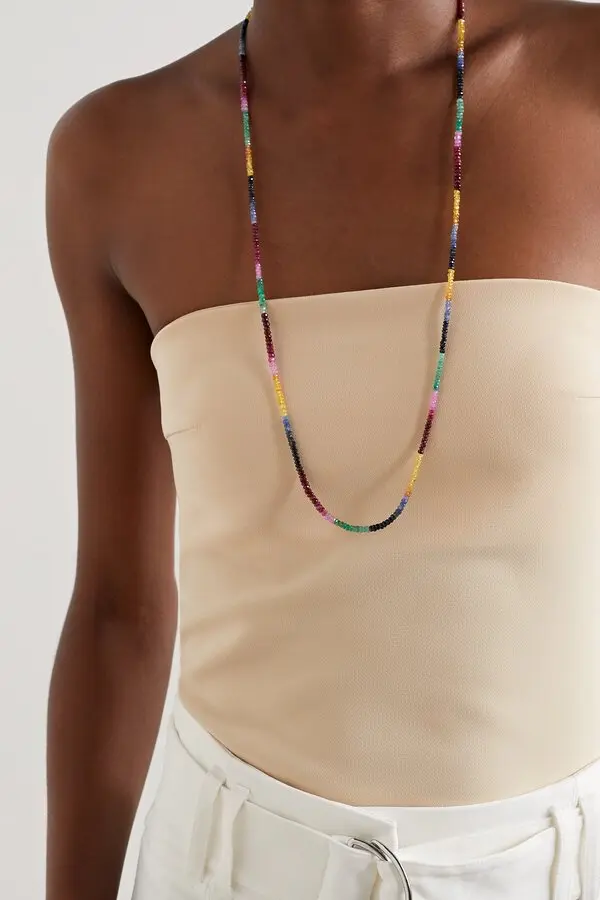 Jia Jia Net Sustain 14-karat Gold Sapphire Necklace
