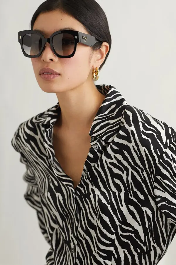 Fendi Oversized D-frame Acetate Sunglasses