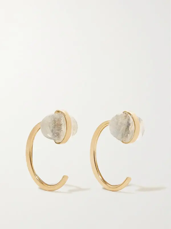 MELISSA JOY MANNING 14-karat Recycled Moonstone Hoop Earrings - Gold