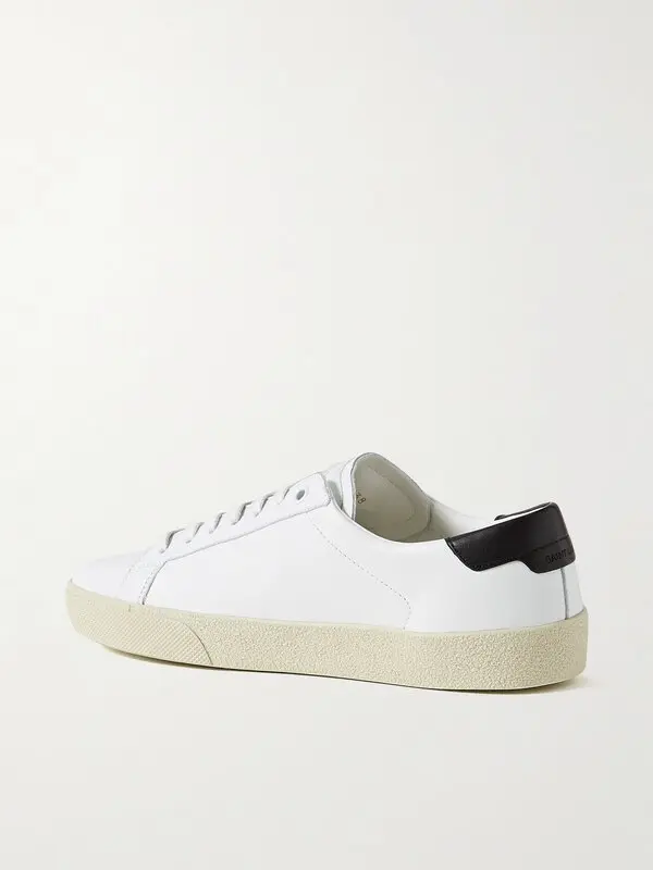 Saint Laurent Court Classic Sl/06 Logo-embroidered Leather Sneakers - White