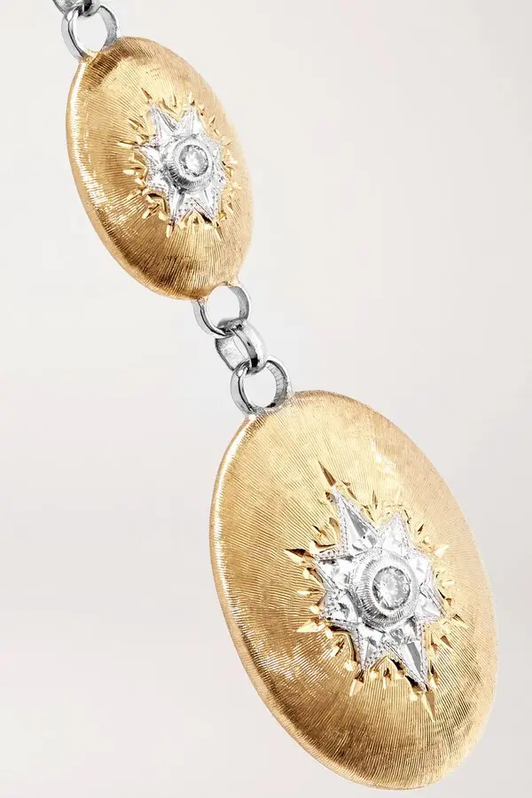 Buccellati Macri 18-karat Yellow And White Diamond Earrings