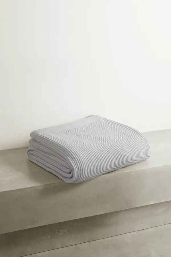 Brunello Cucinelli Ribbed Cashmere Throw - Gray