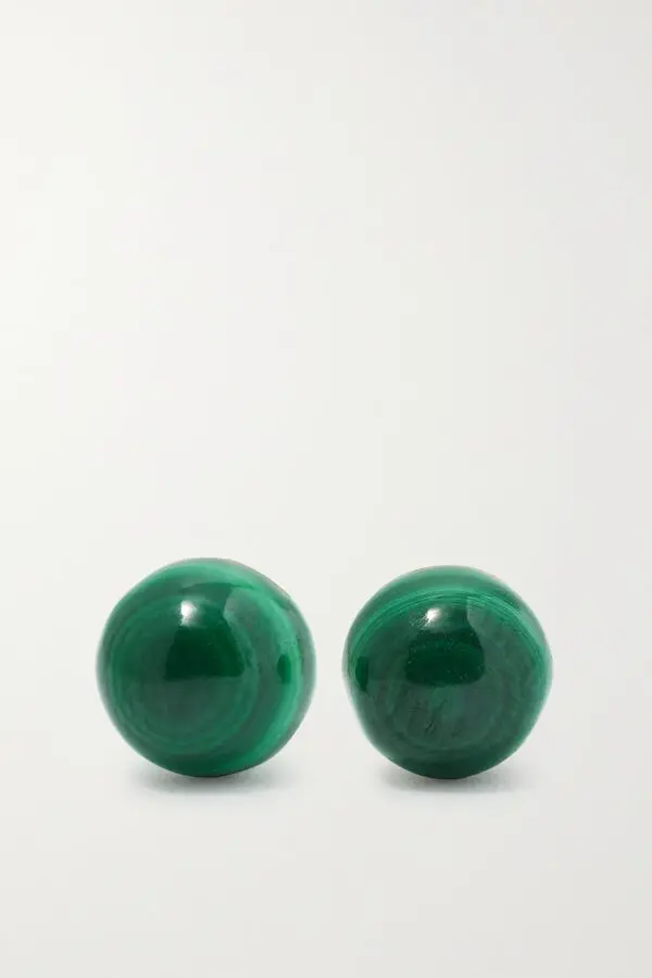 Mateo 14-karat Malachite Drop Earrings - Gold