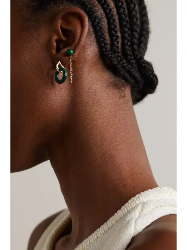 Mateo 14-karat Malachite Drop Earrings - Green