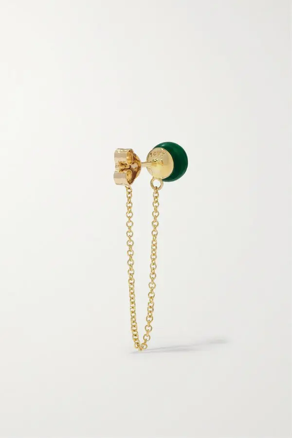 Mateo 14-karat Malachite Drop Earrings - Green