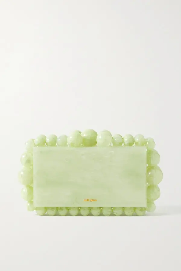 Cult Gaia Eos Beaded Clutch - Green