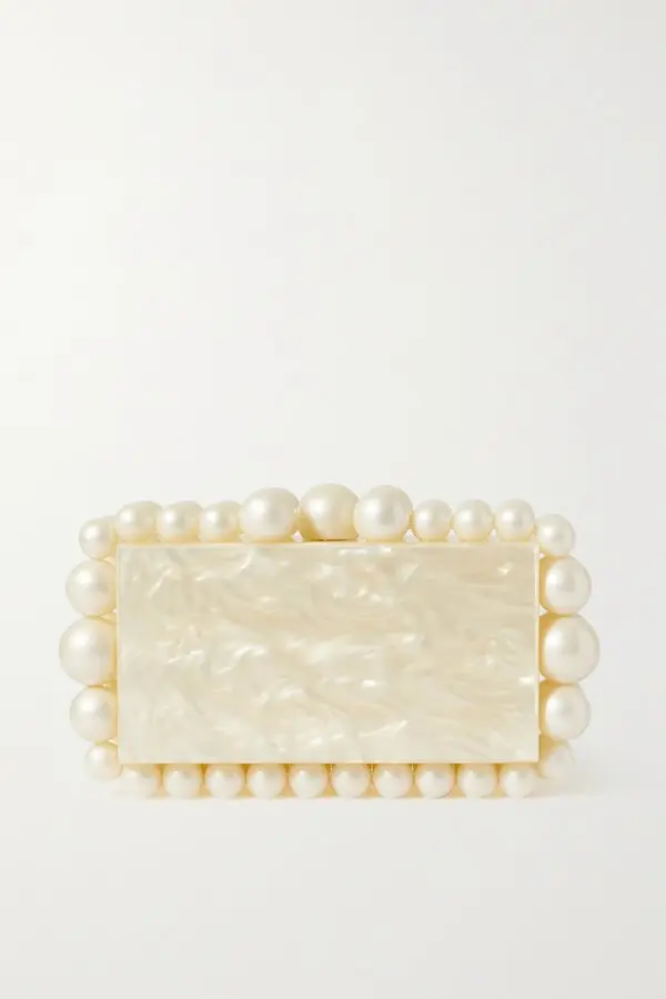 Cult Gaia Eos Beaded Clutch - Ivory