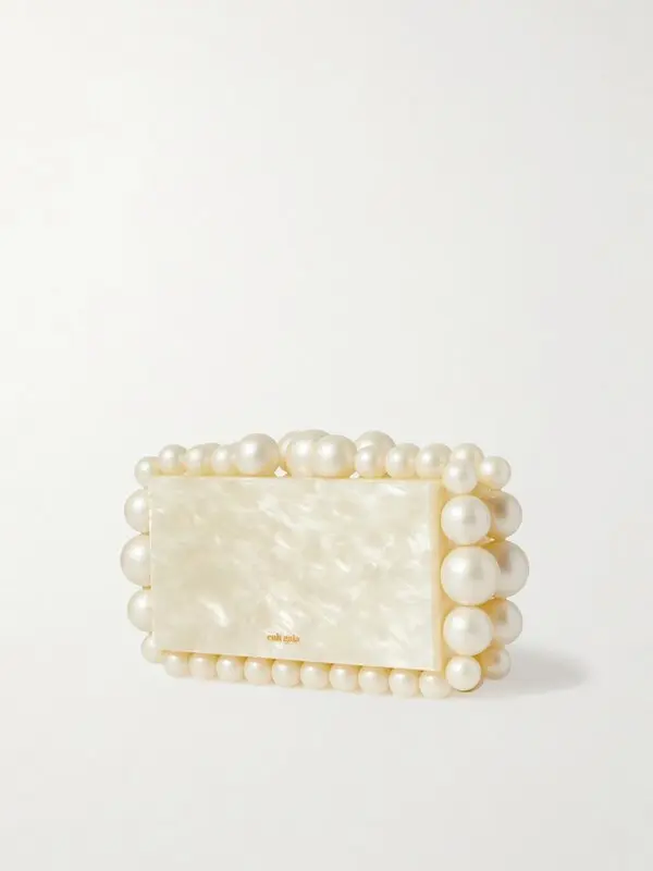 Cult Gaia Eos Beaded Clutch - Neutrals