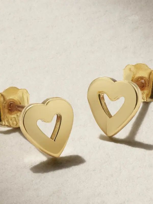 JENNIFER MEYER Mini Open Heart 18-karat Stud Earrings
