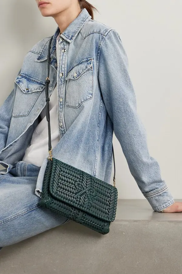 ANYA HINDMARCH Neeson Woven Leather Shoulder Bag