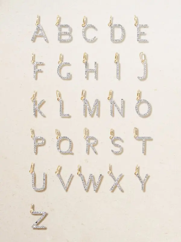 STONE AND STRAND Initial 9-karat Diamond Necklace