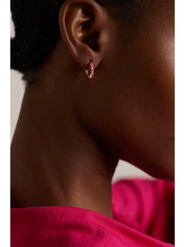 Mateo 14-karat Sapphire Hoop Earrings