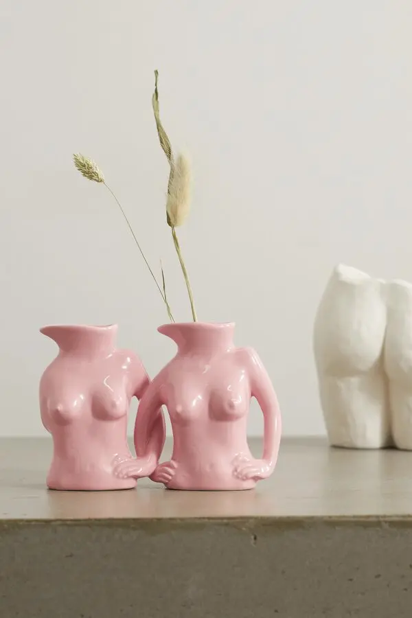 Anissa Kermiche Titty Committee Set Of Two Mini Earthenware Jugs