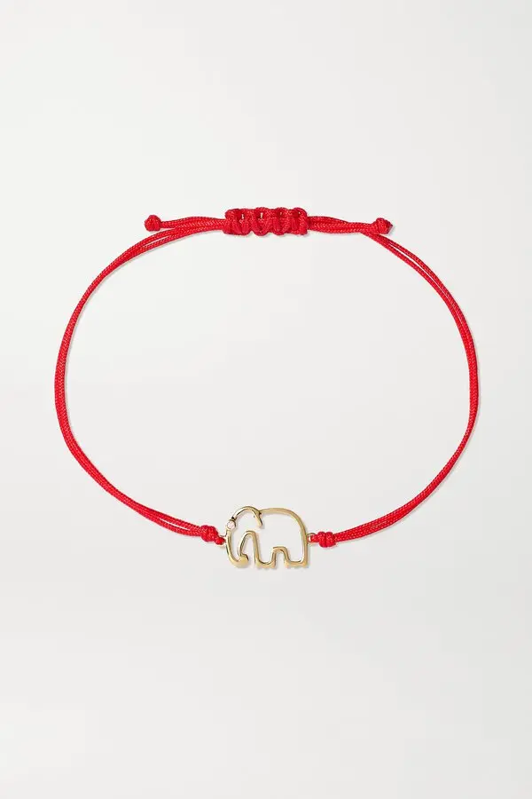 Yvonne Léon 18-karat Silk And Diamond Elephant Bracelet