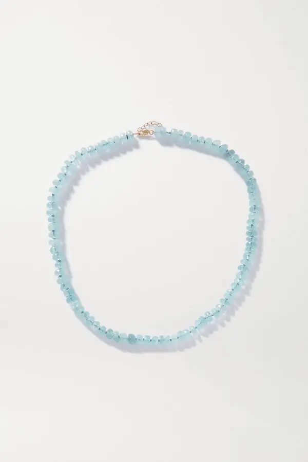 Jia Jia Oracle Aquamarine And Gold Necklace