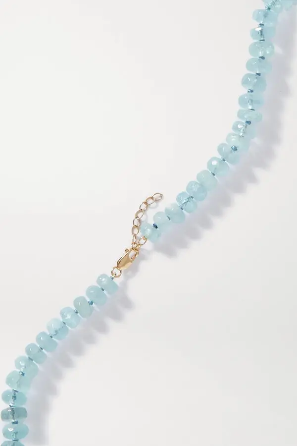 Jia Jia Oracle Aquamarine And Gold Necklace