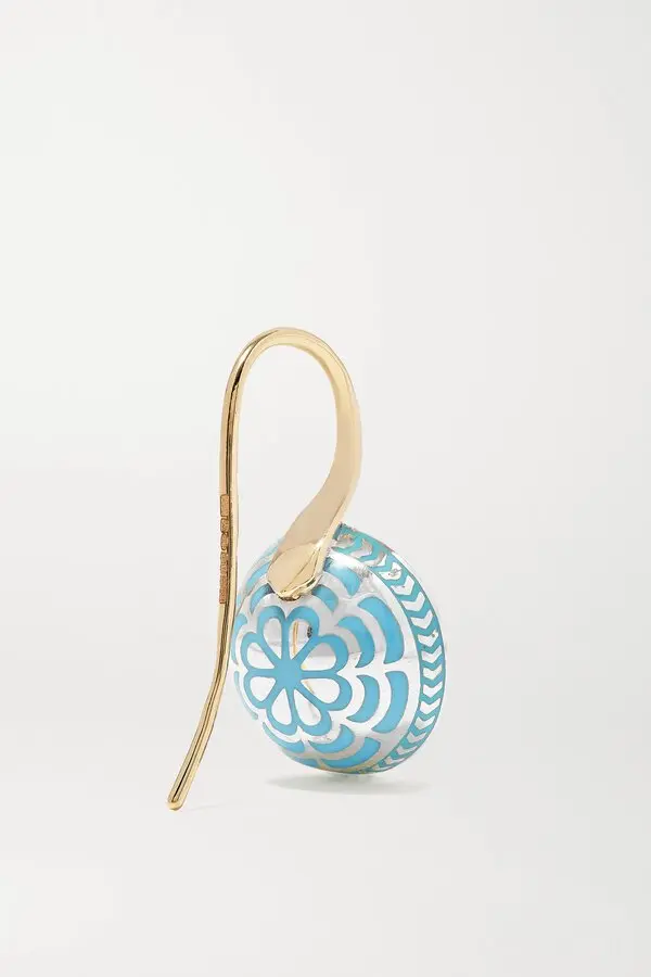 Alice Cicolini Tile Mini Sterling Silver, 22-karat Enamel And Topaz Earrings