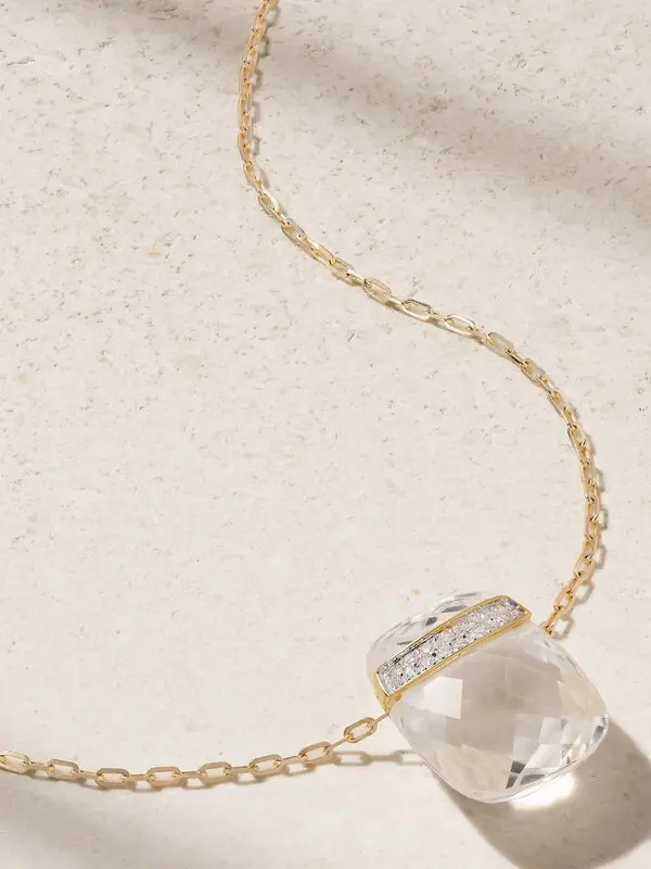 Jia Jia 14-karat Quartz And Diamond Necklace - Gold