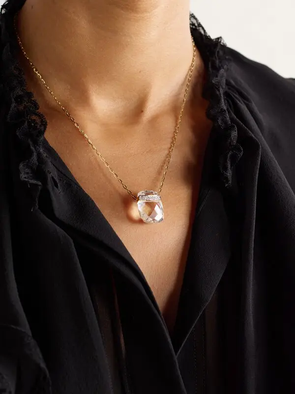 Jia Jia 14-karat Quartz And Diamond Necklace