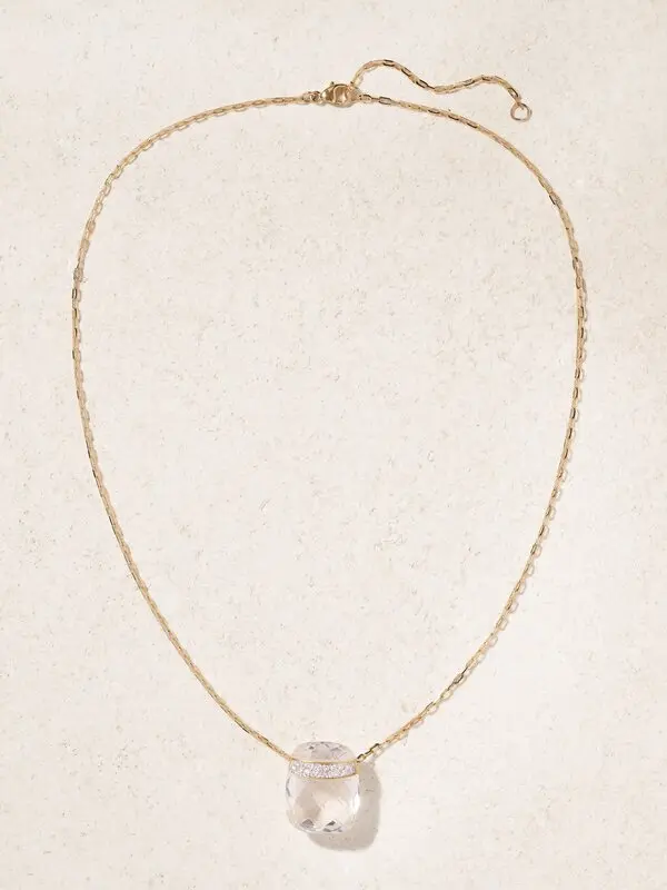 Jia Jia 14-karat Quartz And Diamond Necklace