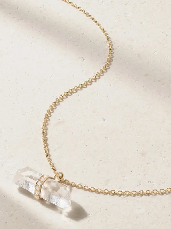 Jia Jia 14-karat Quartz And Diamond Necklace - White