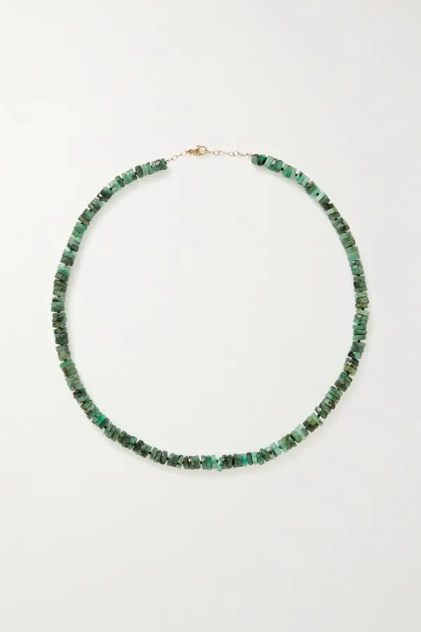 Jia Jia Gold And Emerald Necklace - Green