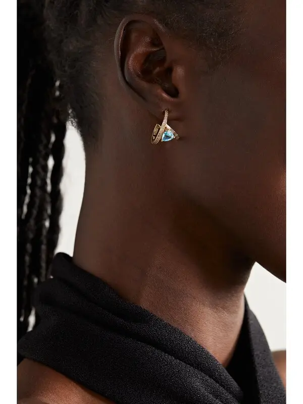 Mateo 14-karat Topaz And Diamond Earrings - Gold