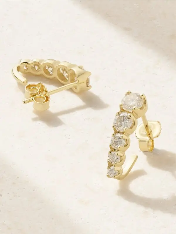JENNIFER MEYER Edith 18-karat Diamond Earrings