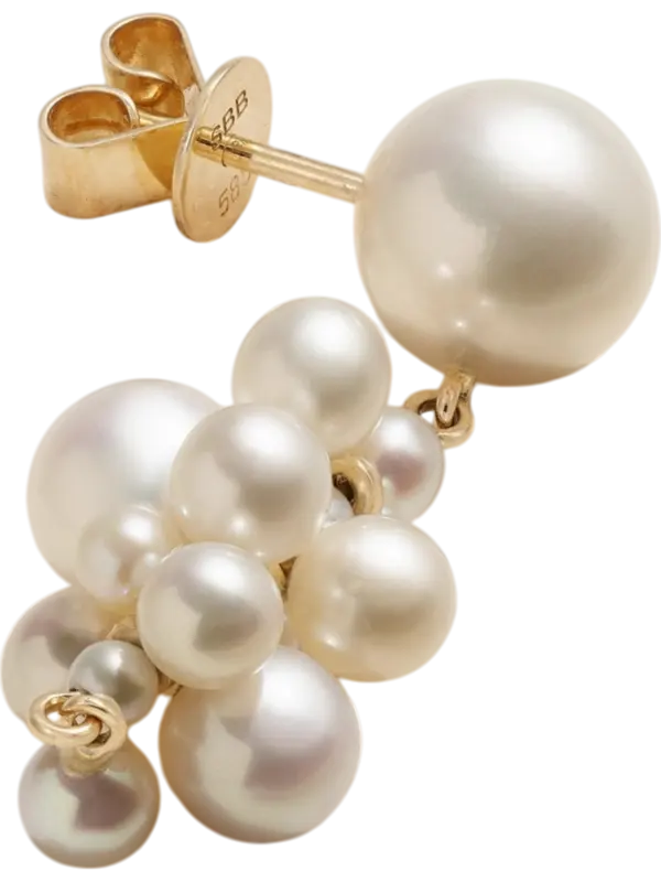 Sophie Bille Brahe Botticelli Pearl Earring - Gold