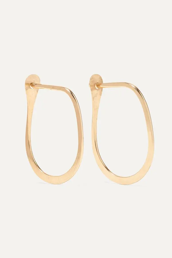 MELISSA JOY MANNING Teardrop 14-karat Hoop Earrings - Gold