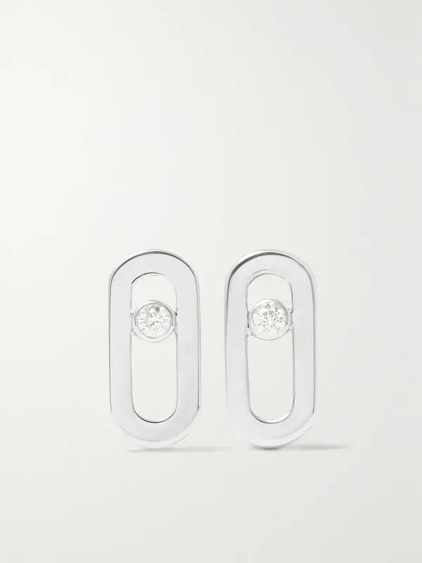 Messika Move Uno 18-karat Diamond Earrings - Silver