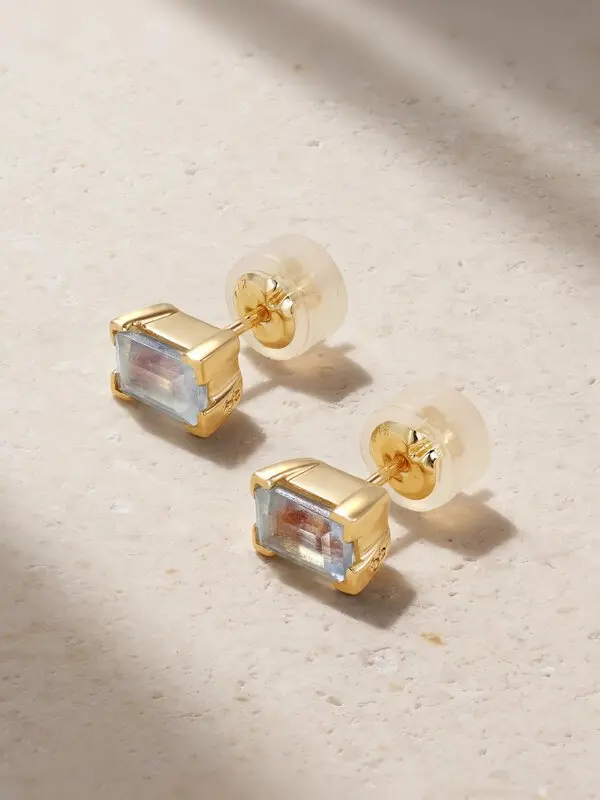 MELISSA JOY MANNING 14-karat Recycled Aquamarine Stud Earrings - Gold