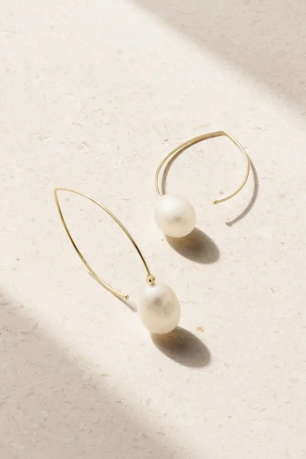 Mizuki Small 14-karat Pearl Drop Earrings - Gold