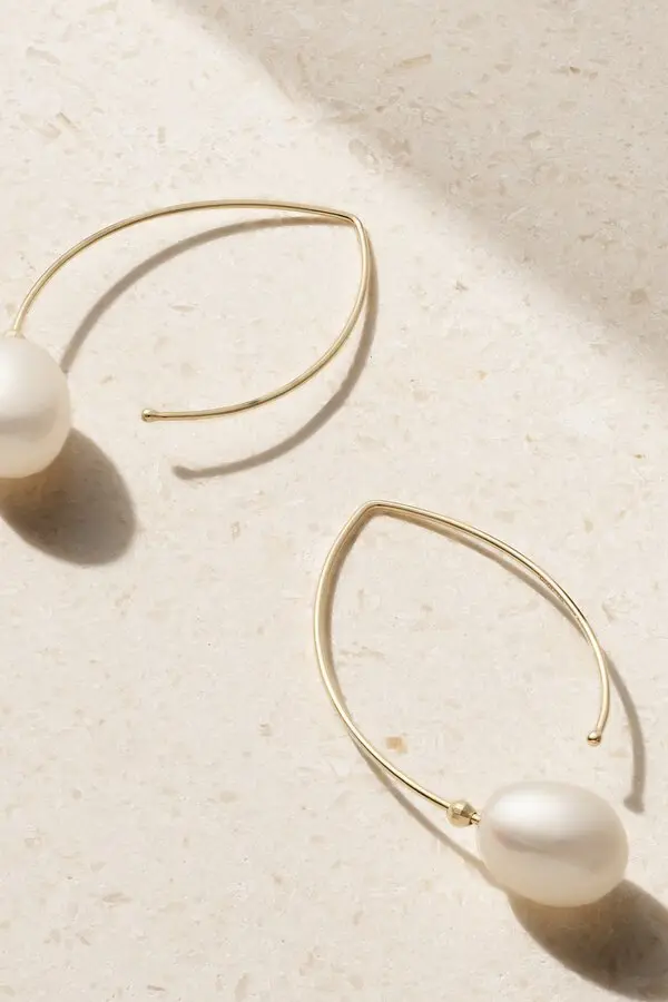 Mizuki Small 14-karat Pearl Drop Earrings