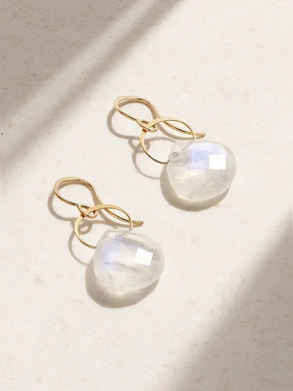 MELISSA JOY MANNING 14-karat Moonstone Dangle Earrings - Gold