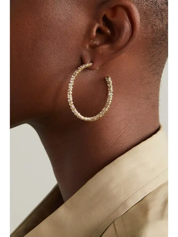 SUZANNE KALAN 18-karat Diamond Hoop Earrings