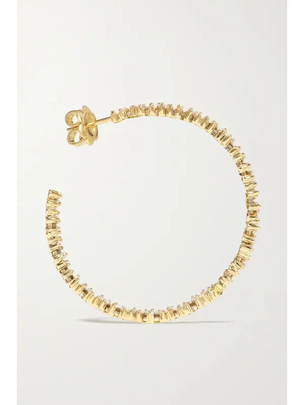 SUZANNE KALAN 18-karat Diamond Hoop Earrings