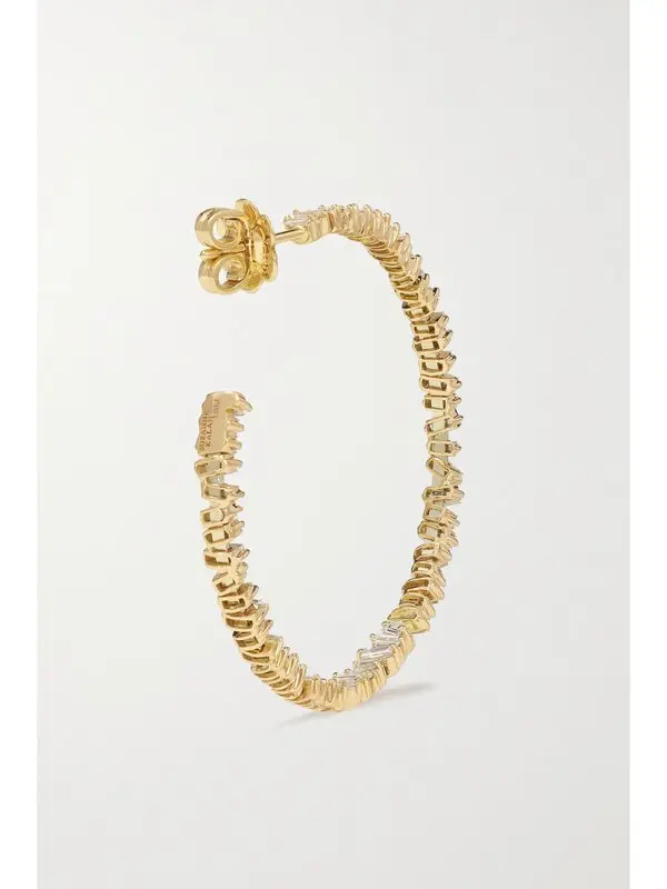 SUZANNE KALAN 18-karat Diamond Hoop Earrings