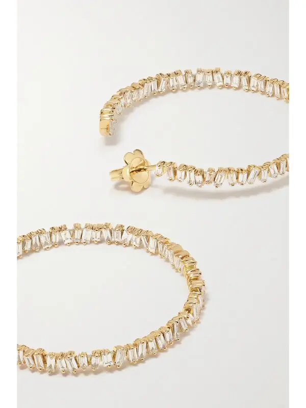 SUZANNE KALAN 18-karat Diamond Hoop Earrings